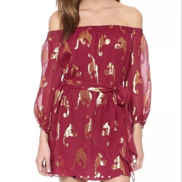 NWT Rachel Zoe Frankie Silk Mini Dress‎ in Berry – US 8075